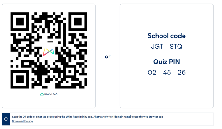 How do pupils access White Rose Infinity?
